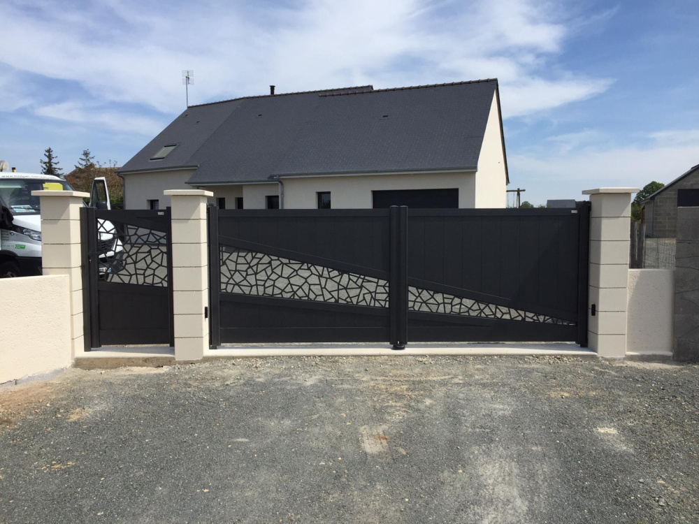 Portillon + Portail battant aluminium Olympe